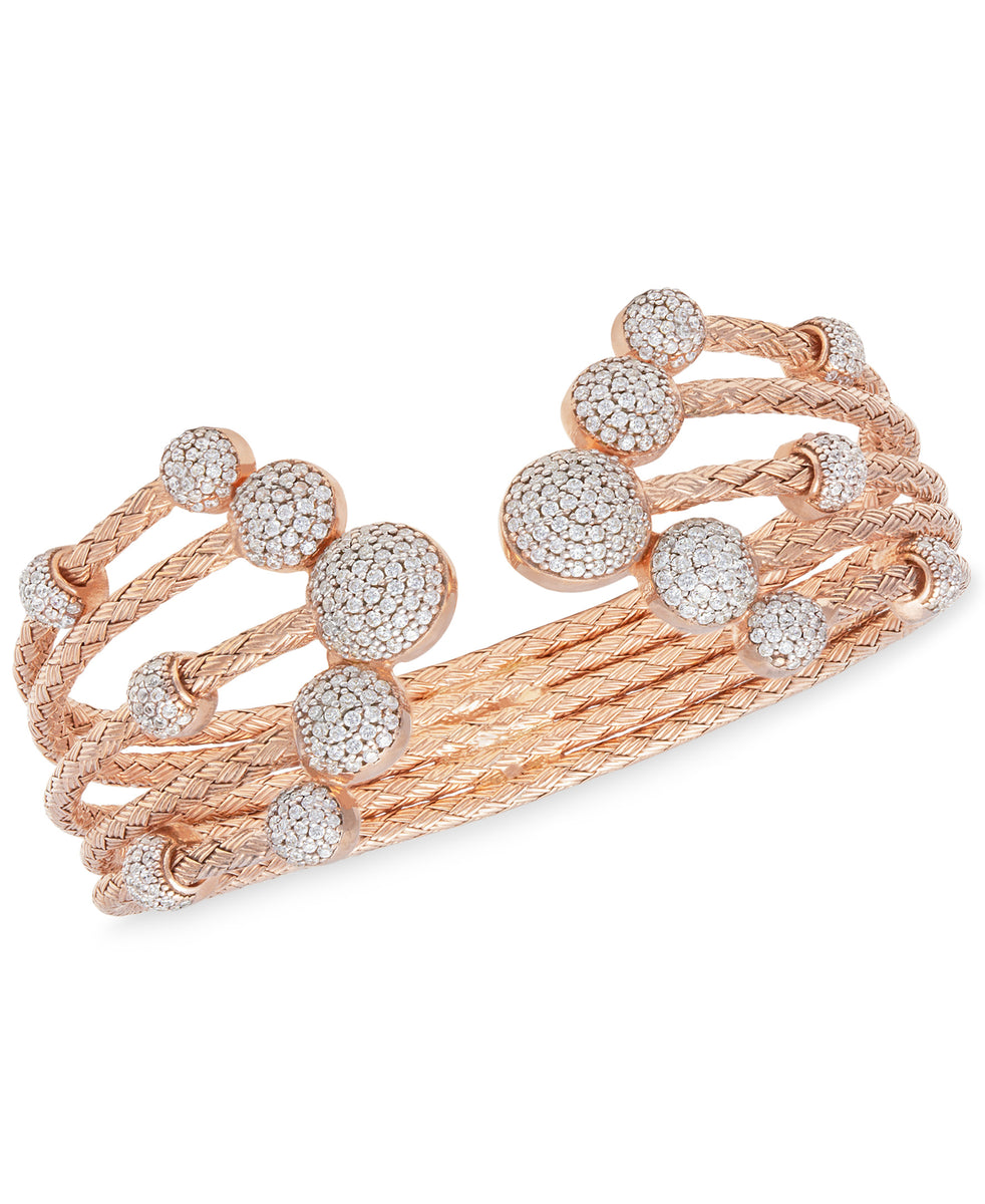 Rhona Sutton 5 Row Crystal Dome Sterling Silver Cuff Bangle – Rhona ...