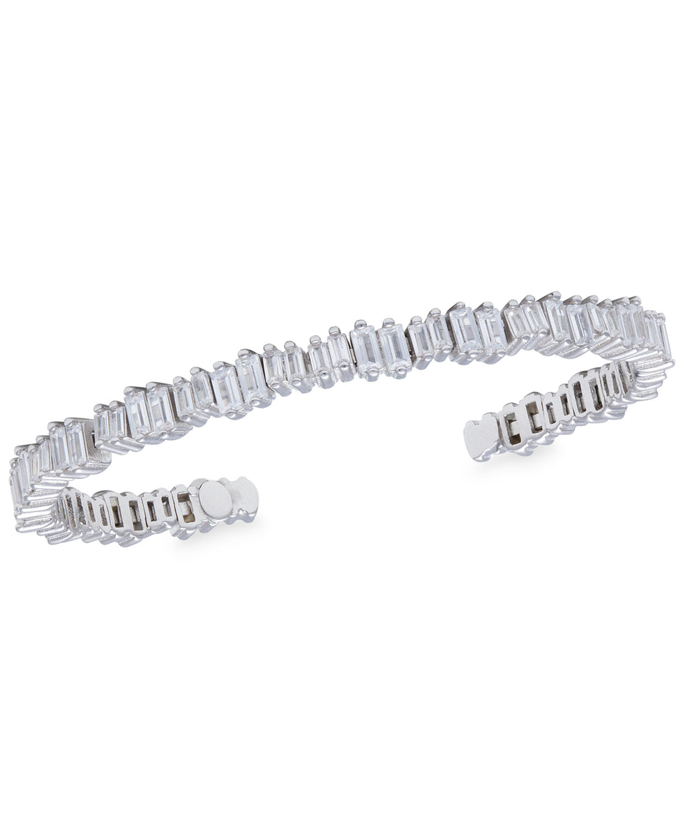 Rhona Sutton Staggered Crystals Sterling Silver Cuff Bracelet – Rhona ...